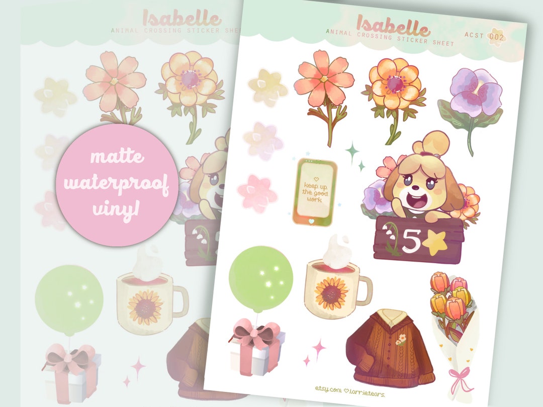 Animal Crossing New Horizon - Isabelle Sticker Sheet - Spring, 5 Star ...