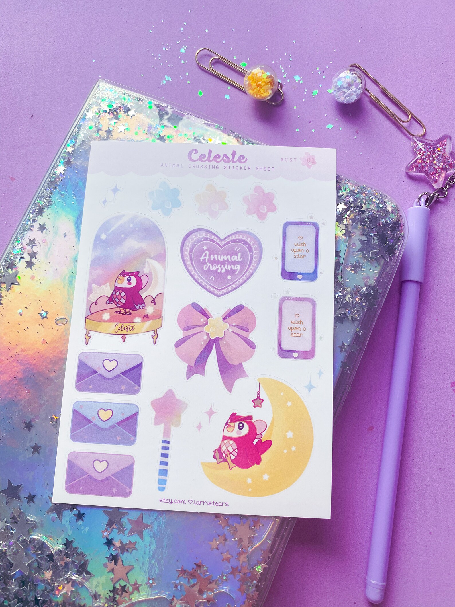 Animal Crossing Celeste Vinyl Cute Sticker Sheet New Horizons - Etsy