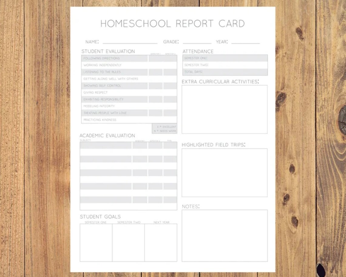 Homeschool Transcript, Report Cards, and Diploma Printable College ...