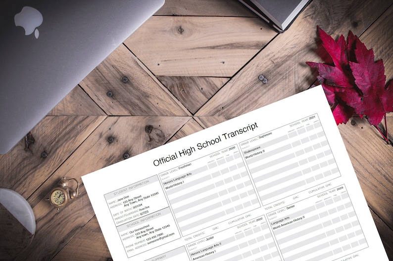 Homeschool Transcript, Report Cards, and Diploma Printable College ...