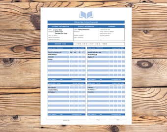 Homeschool Transcript EDITABLE Printable | Homeschool Supplies | Record ...