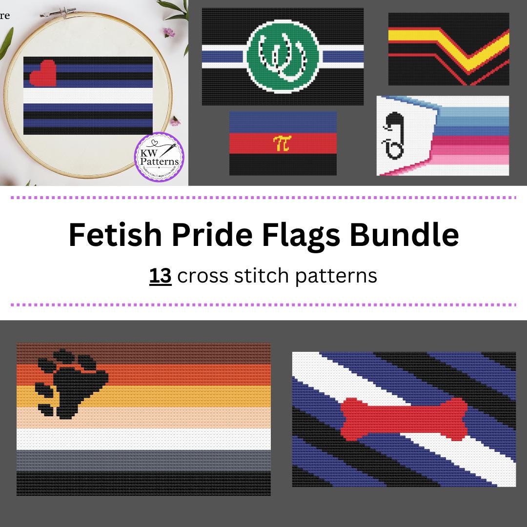 Fetish Pride Flags Cross Stitch Pattern Bundle | 13 Patterns - Etsy