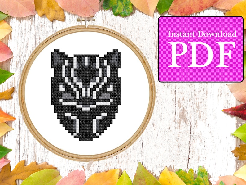 Black Panther Mask Cross Stitch Pattern - Etsy