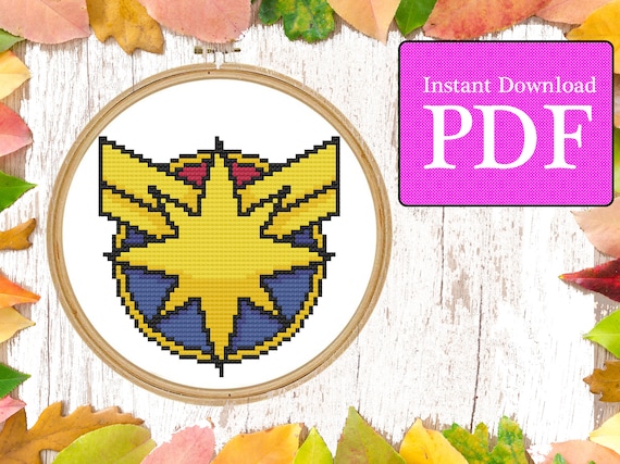 Captain Marvel Logo Cross Stitch Pattern - Etsy