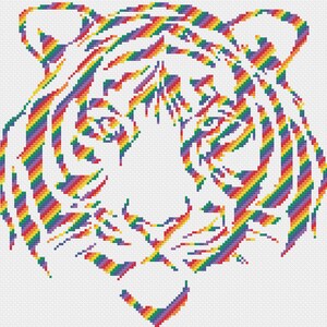 Pride Tiger Large Cross Stitch Pattern - Etsy