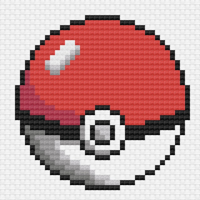 Pokeball Cross Stitch Pattern - Etsy