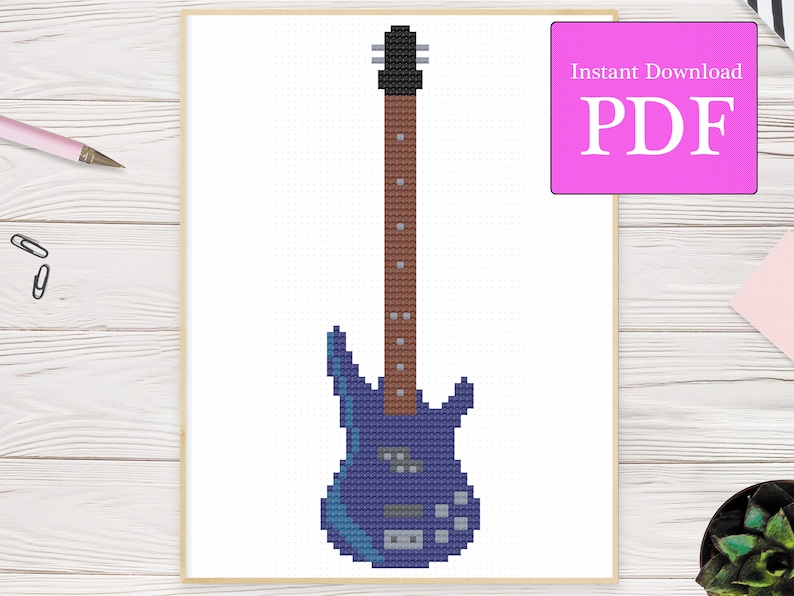 Ibanez Bass Guitar Cross Stitch Pattern - Etsy