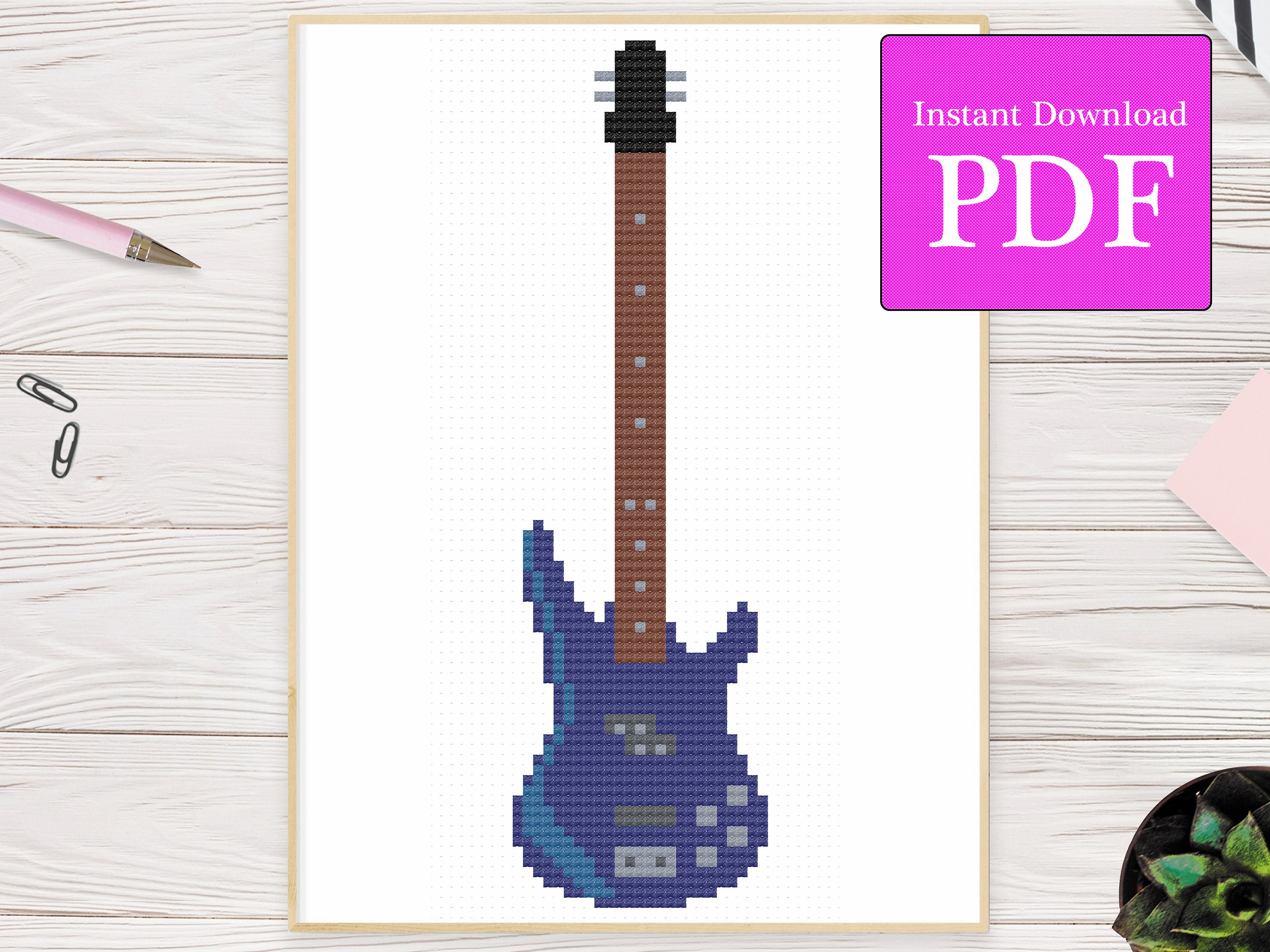 Ibanez Bass Guitar Cross Stitch Pattern | Etsy