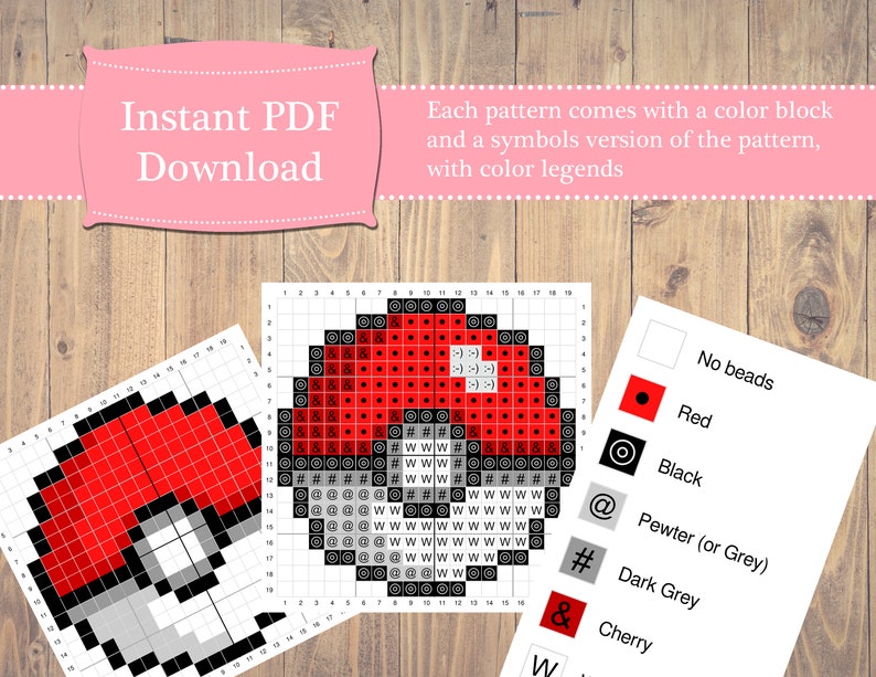 Perler Bead Pattern Pack: Pokeballs | Etsy