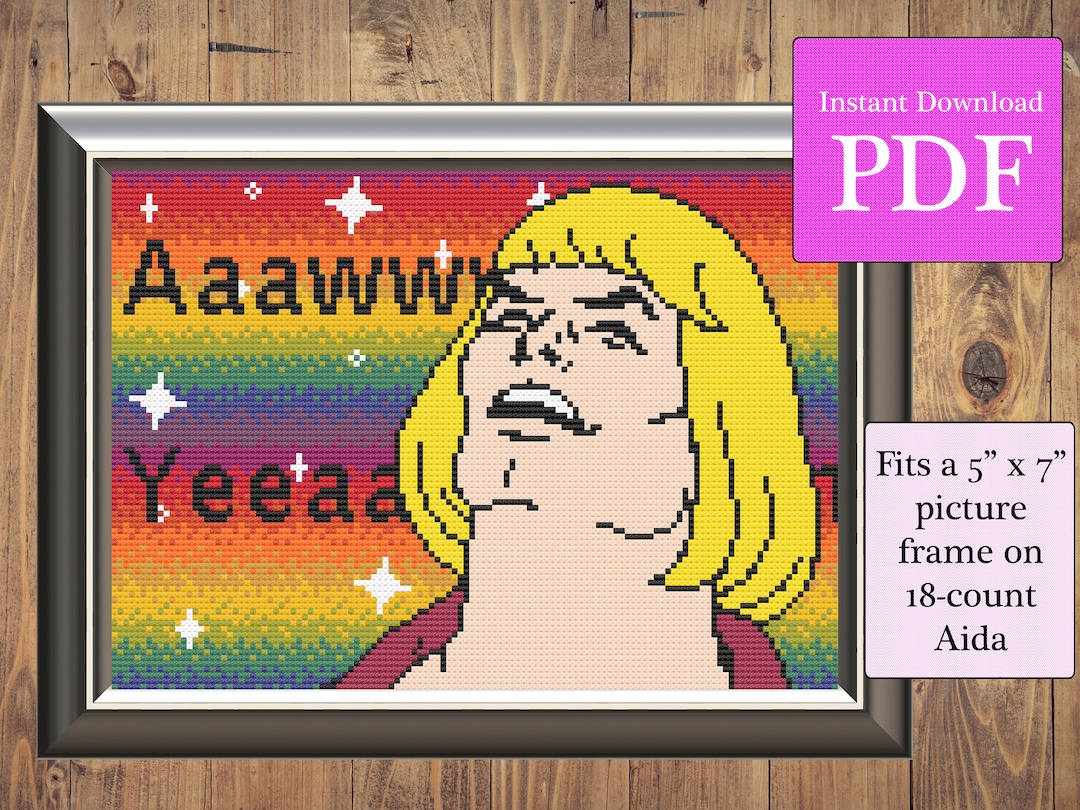 Aww Yeah He-man Cross Stitch Pattern 5x7 - Etsy