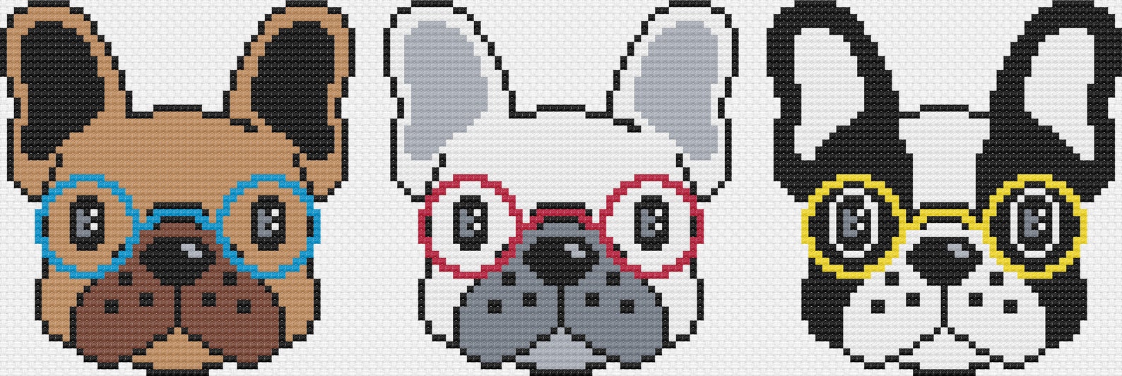 Three Cute Frenchies Cross Stitch Pattern - Etsy