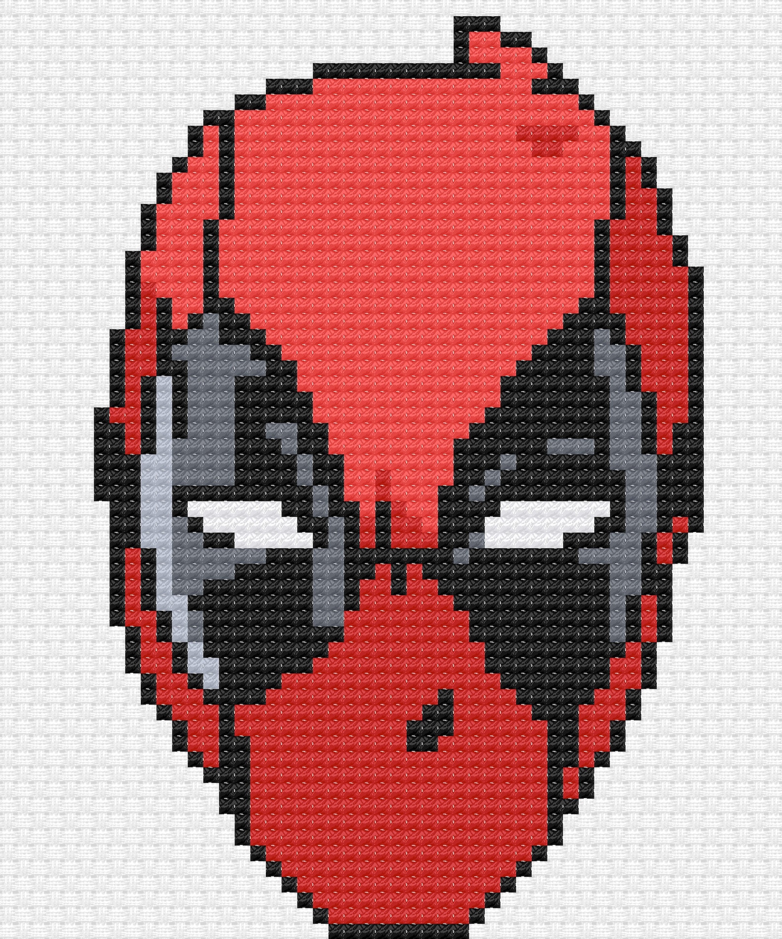 Deadpool Mask Cross Stitch Pattern - Etsy