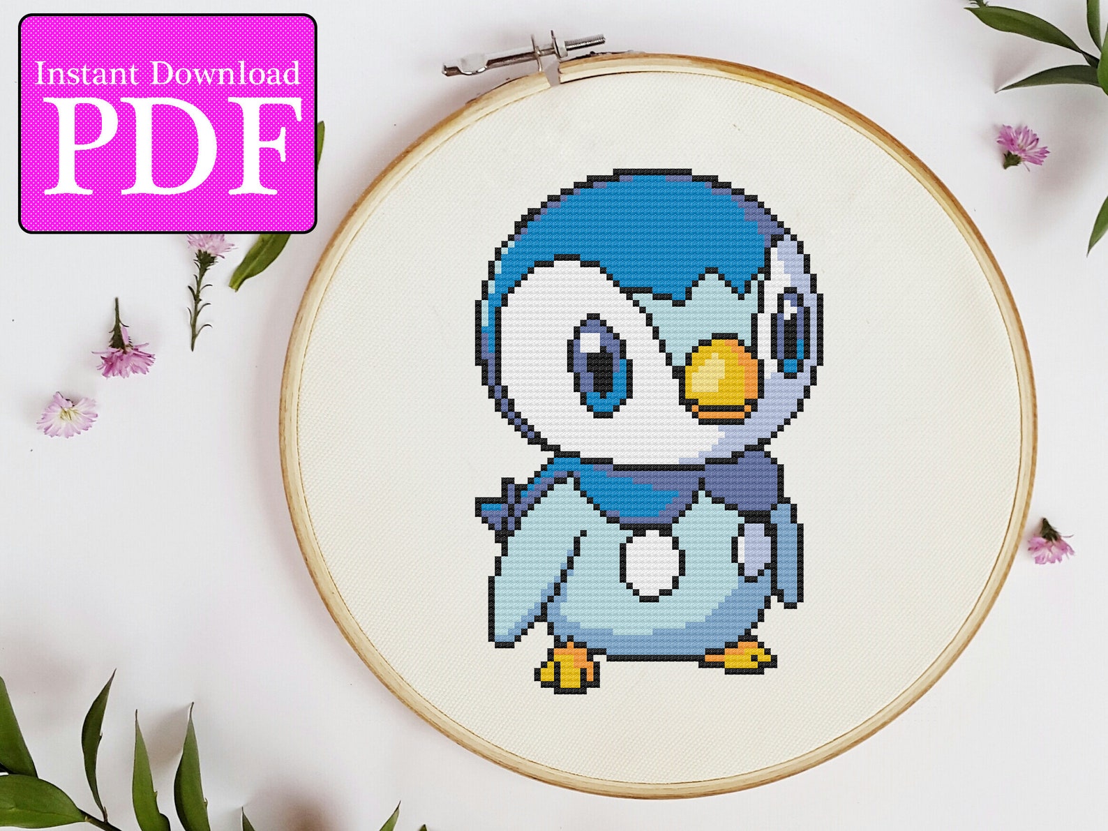 Piplup Cross Stitch Pattern | Etsy