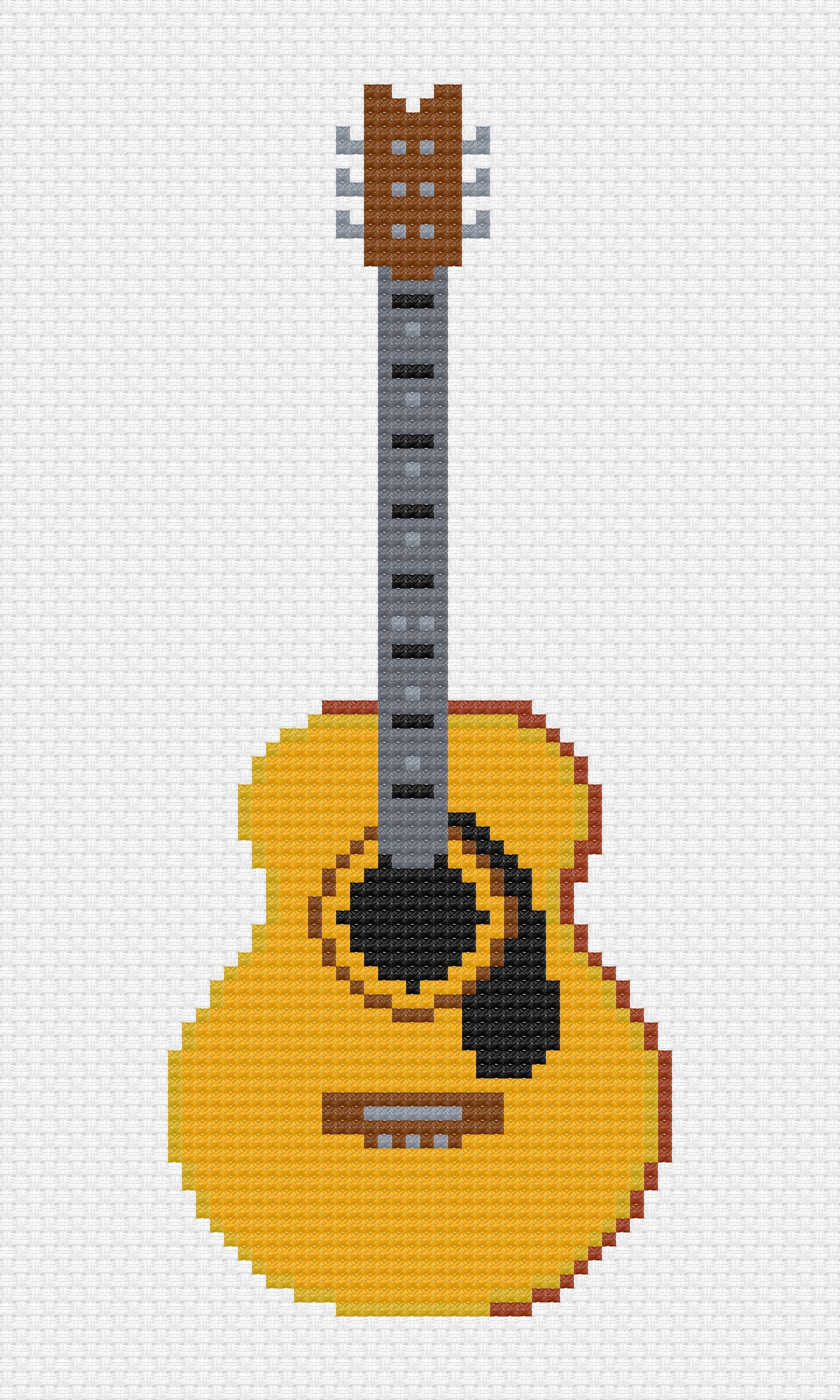 Acoustic Guitar Cross Stitch Pattern - Etsy