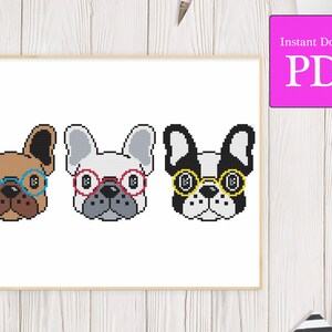 Three Cute Frenchies Cross Stitch Pattern - Etsy