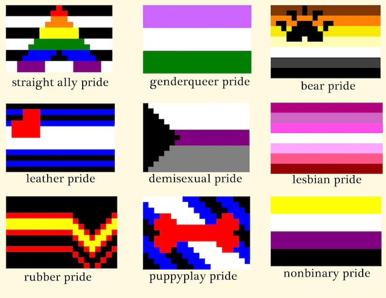 Perler Bead Pattern Pack: Pride Flags - Etsy