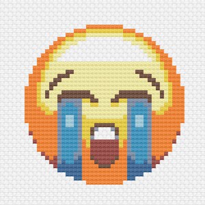 Crying Emoji Cross Stitch Pattern - Etsy