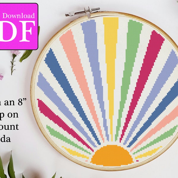 Sun Cross Stitch - Etsy