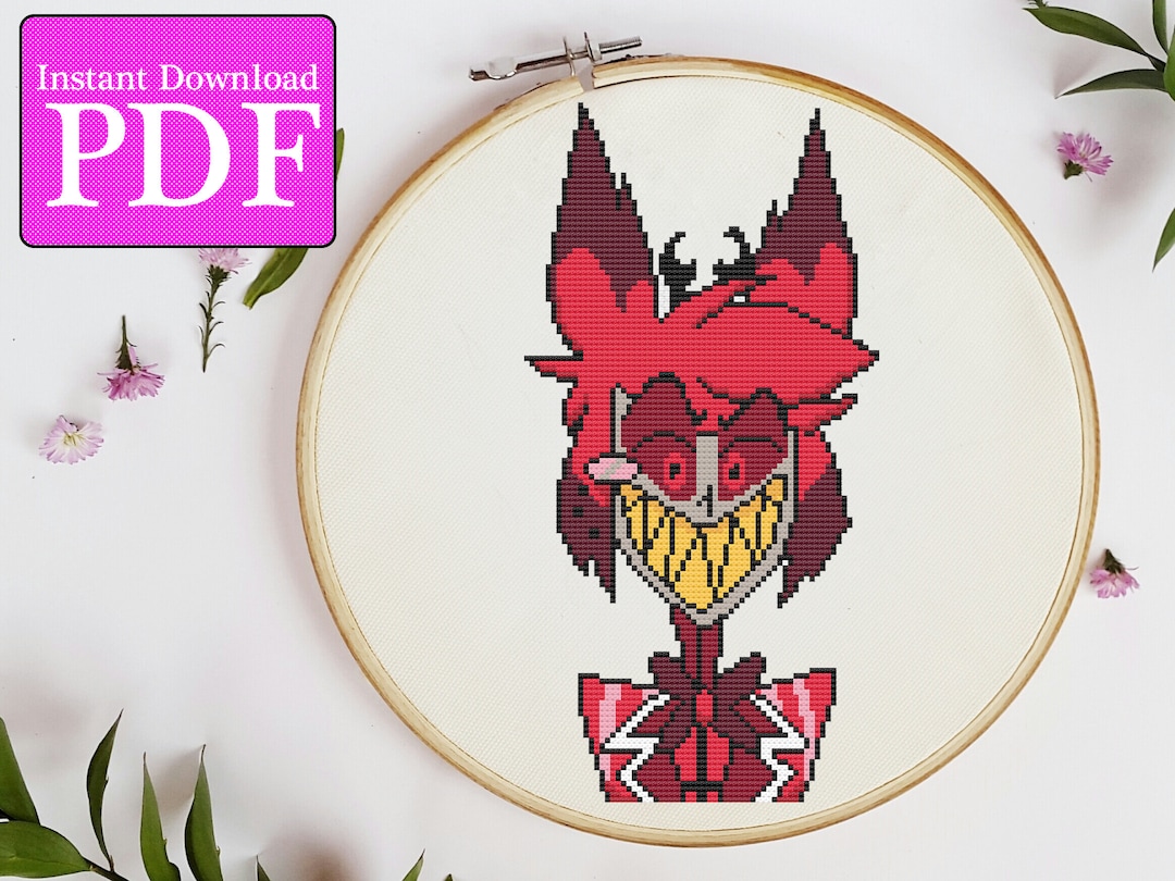 Alastor From Hazbin Hotel Bust Cross Stitch Pattern | 8-inch on 18 ...