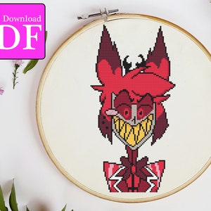 Alastor From Hazbin Hotel Bust Cross Stitch Pattern 8-inch on 18-count ...