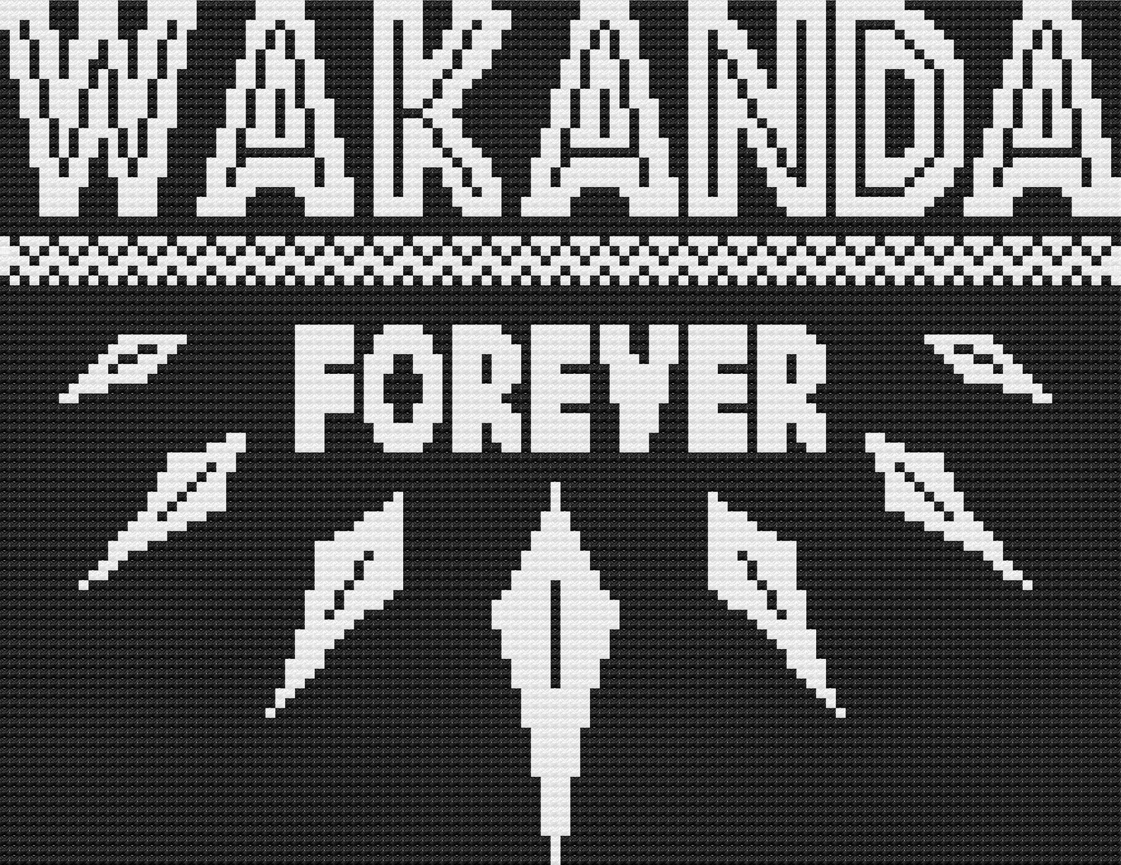 Wakanda Forever Black Panther Cross Stitch Pattern - Etsy 日本