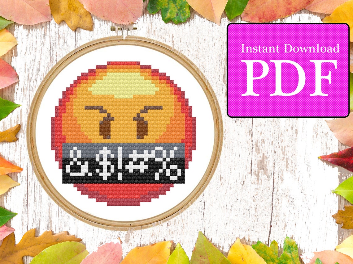 Swearing Emoji Cross Stitch Pattern - Etsy