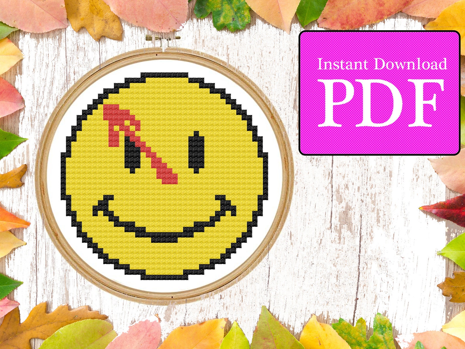 Watchman Smiley Face Pin Cross Stitch Pattern | Etsy