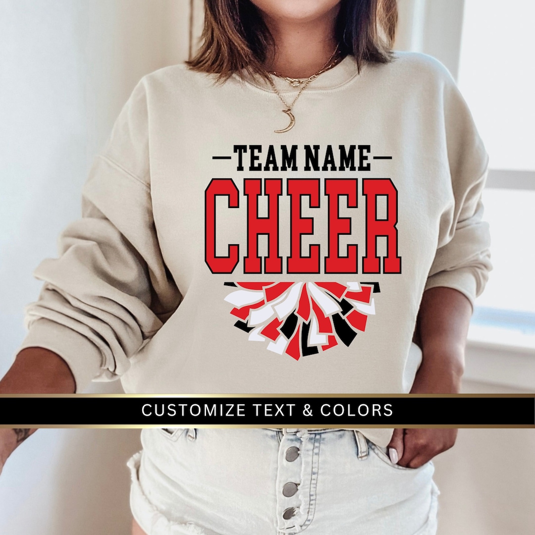Custom Cheer Sweatshirt | Cheerleading Sweatshirt, Team Mascot Shirt ...