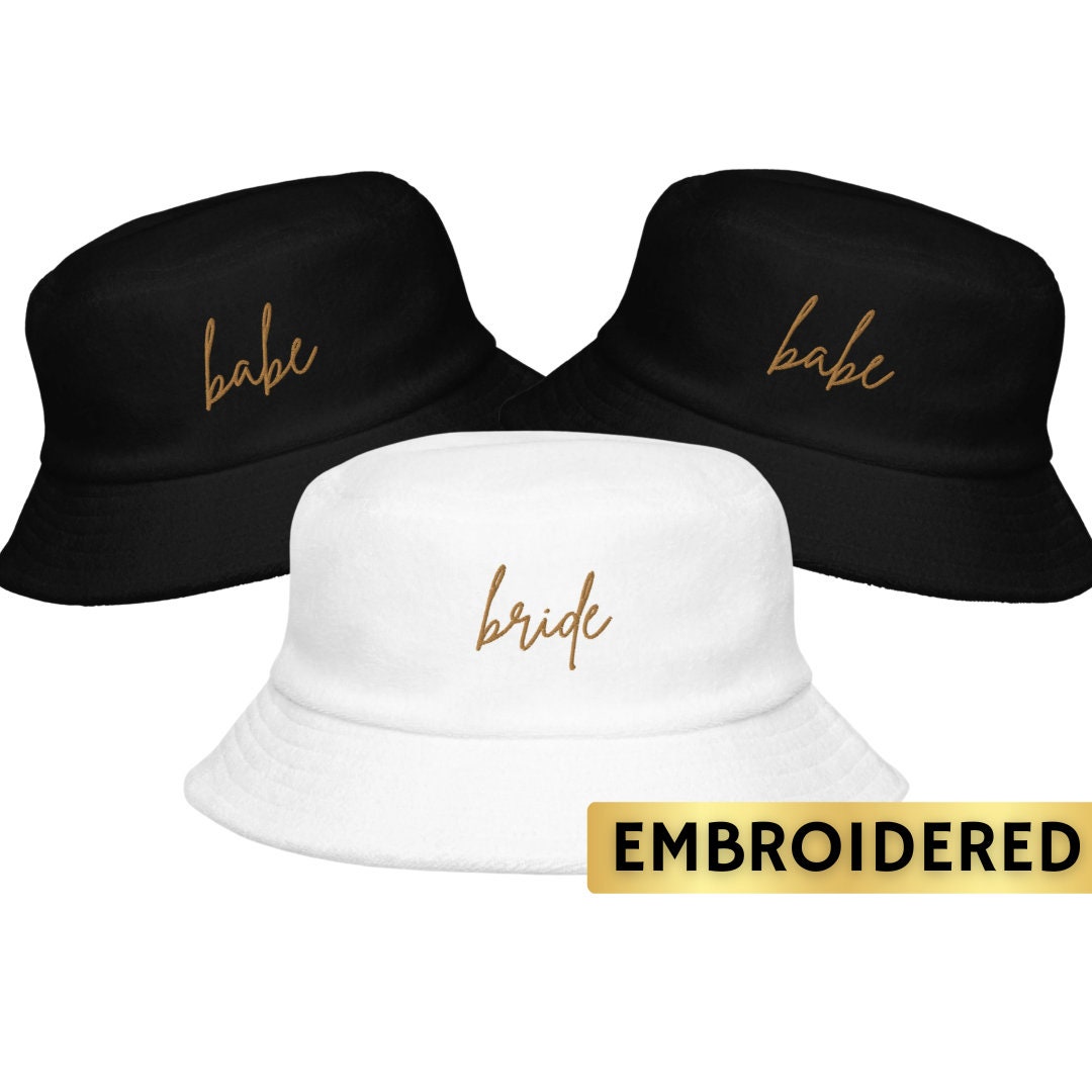 Bachelorette Terry Cloth Bucket Hat | Bride Hat | Gift for Bride ...