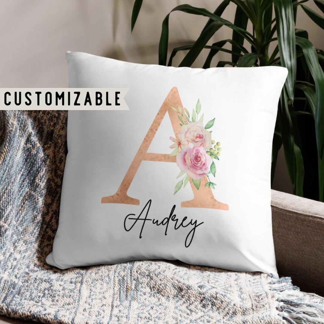 Custom Initial Pillow | Personalized Nursery Pillow, Custom Name Pillow ...