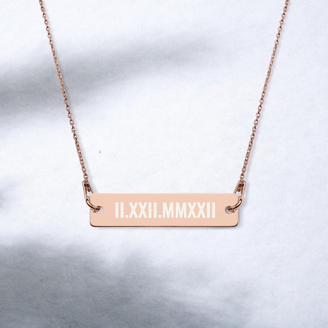 Custom Date Engraved Necklace | Custom Necklace | Cute Necklace ...