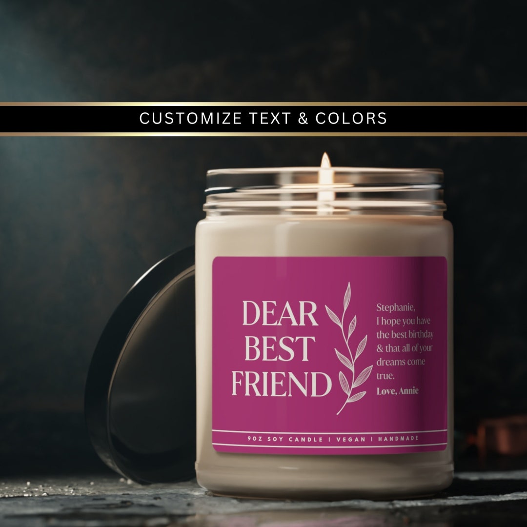 Best Friend Soy Candle | Personalized Candle, Best Friend Candle, Best ...