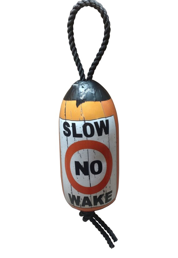 Slow No Wake Zone Outline With Circle on White With Orange A - Etsy