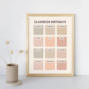 Classroom Birthday Chart – Printable Monthly Birthday Poster for ...