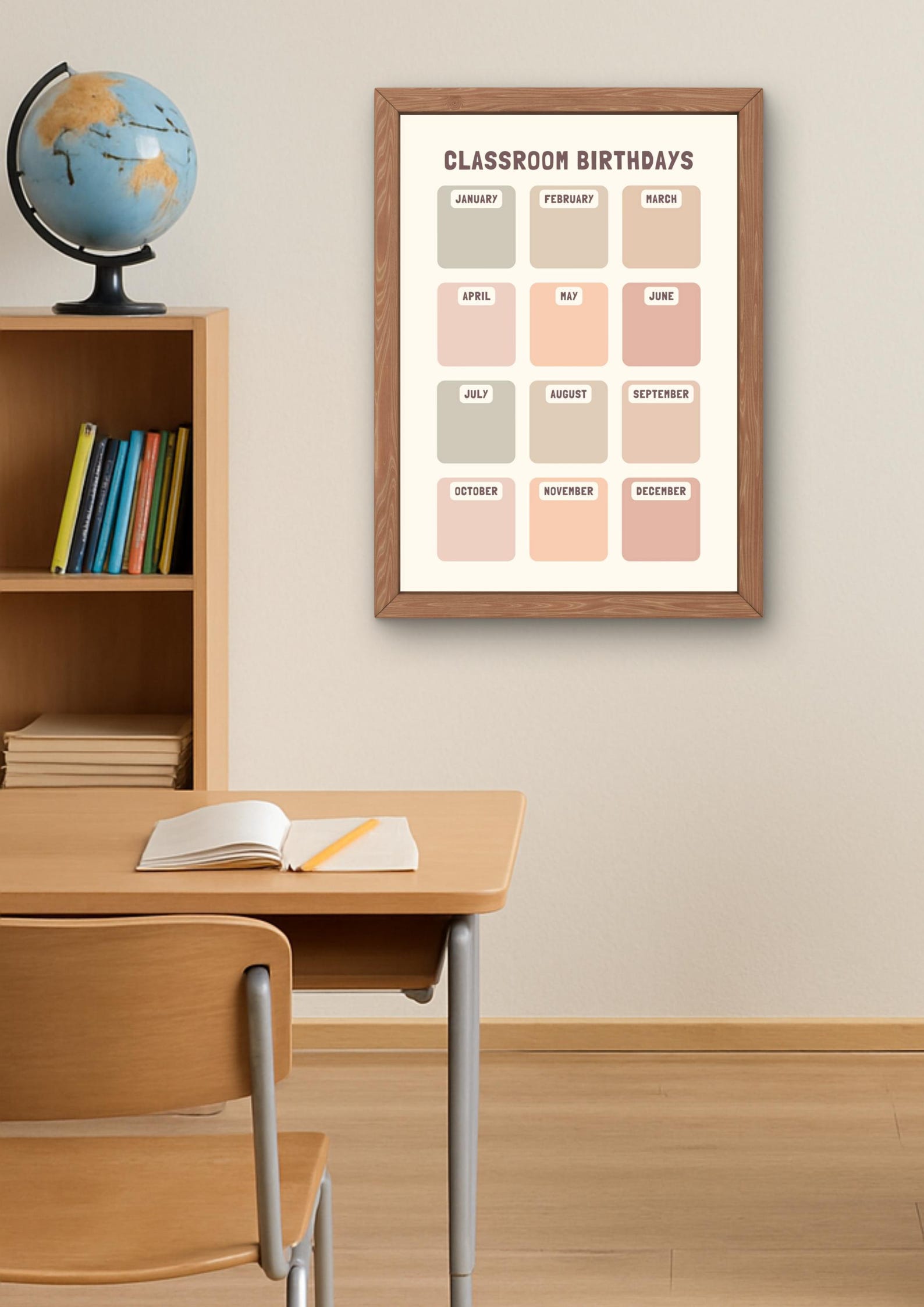 Classroom Birthday Chart – Printable Monthly Birthday Poster for ...