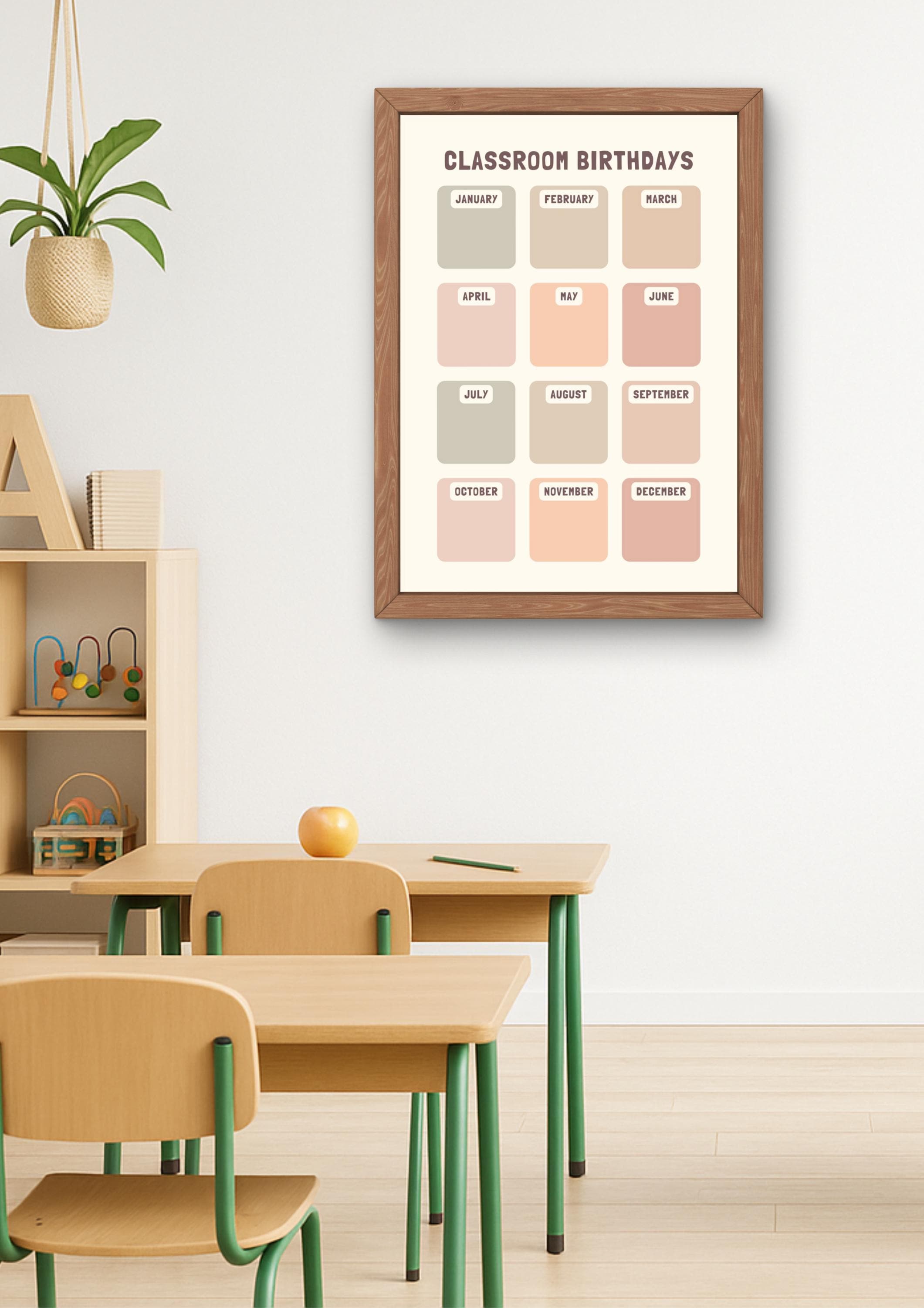 Classroom Birthday Chart – Printable Monthly Birthday Poster for ...