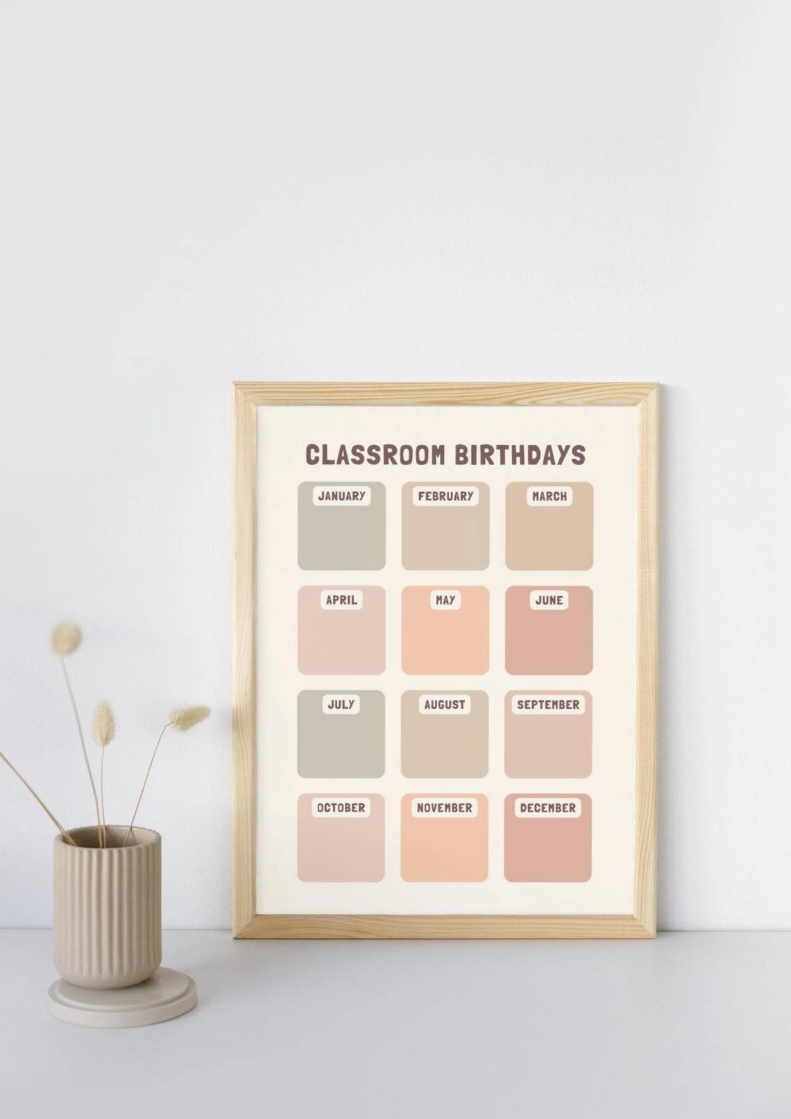 Classroom Birthday Chart – Printable Monthly Birthday Poster for ...