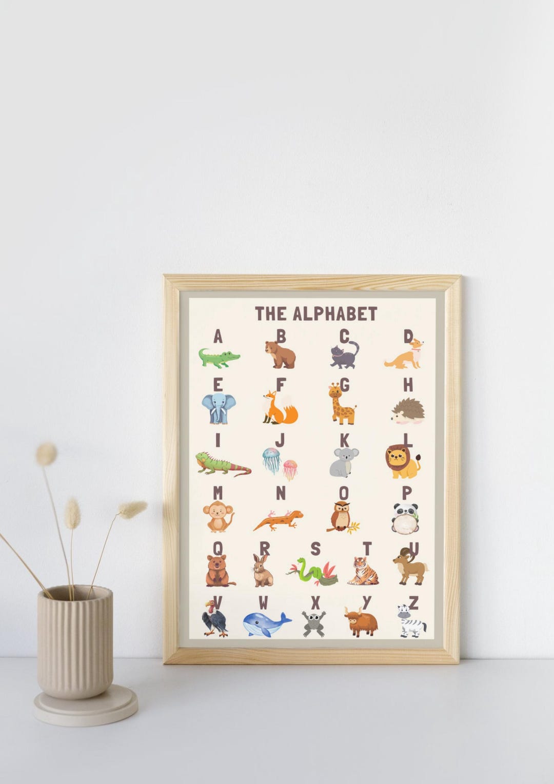 Alphabet Animal Chart – Educational ABC Poster for Classroom or Nursery ...