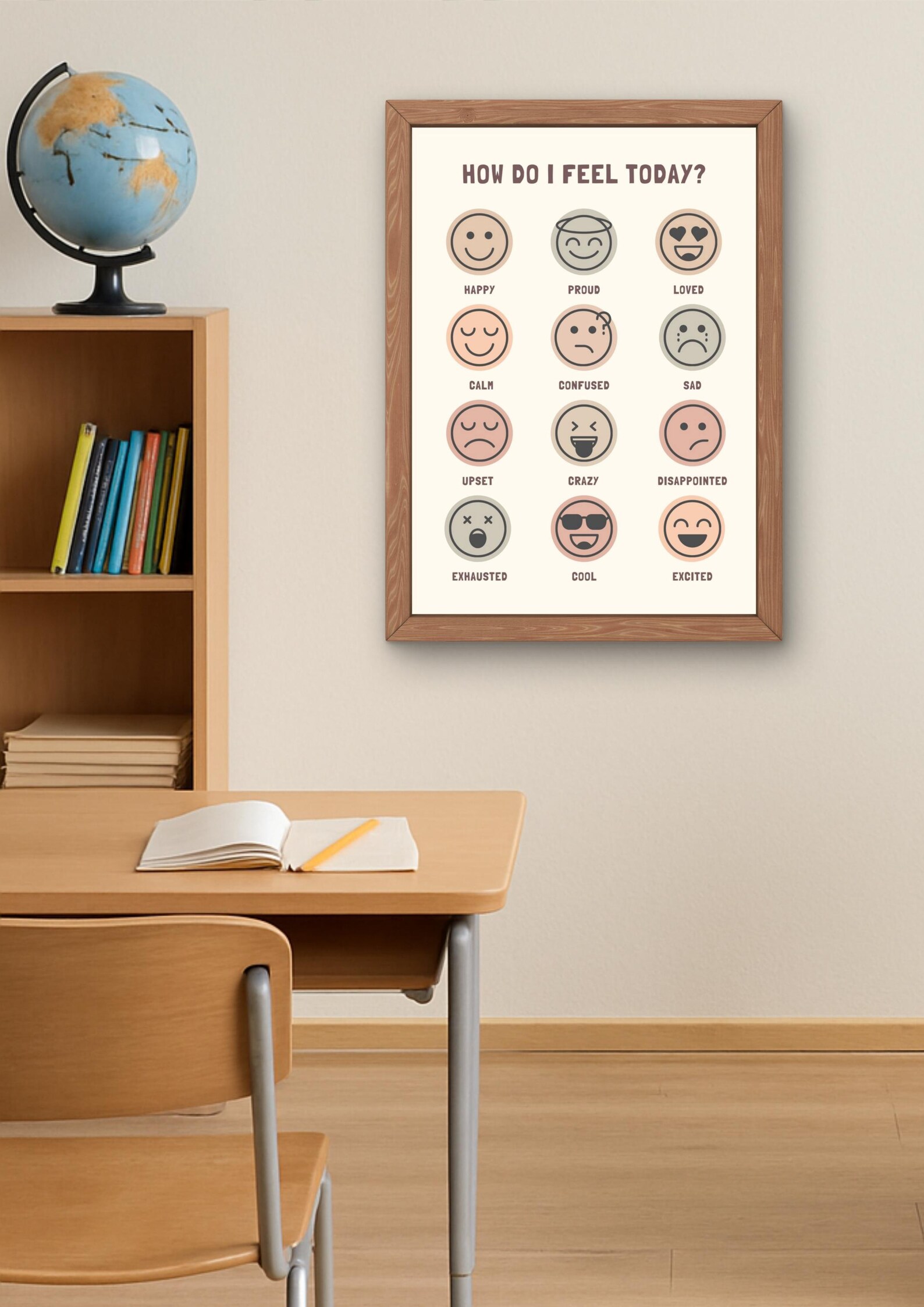 Feelings Poster for Kids Emotions Chart Classroom Decor Calm Corner ...