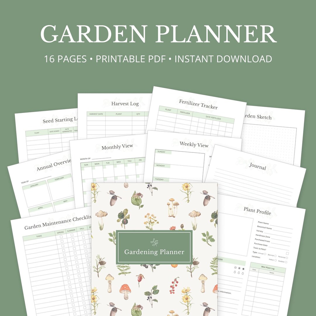 Garden Planner | Digital Download, Garden Journal, Garden Log ...