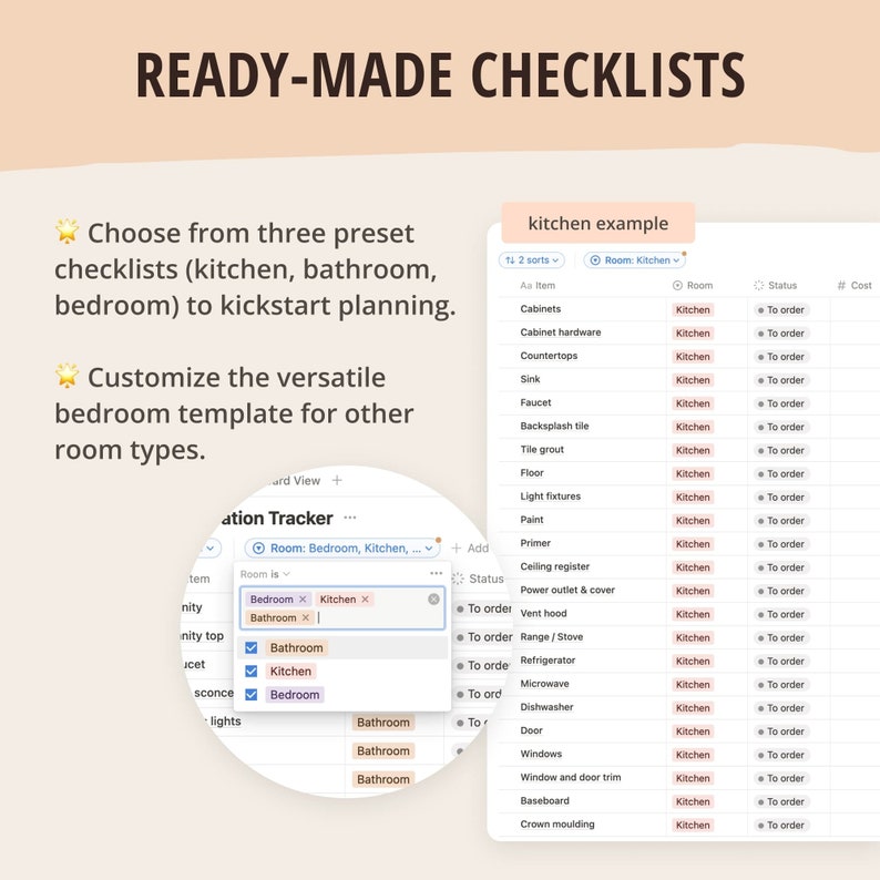 Home Renovation Planner & Tracker in One | Notion Template, Home ...