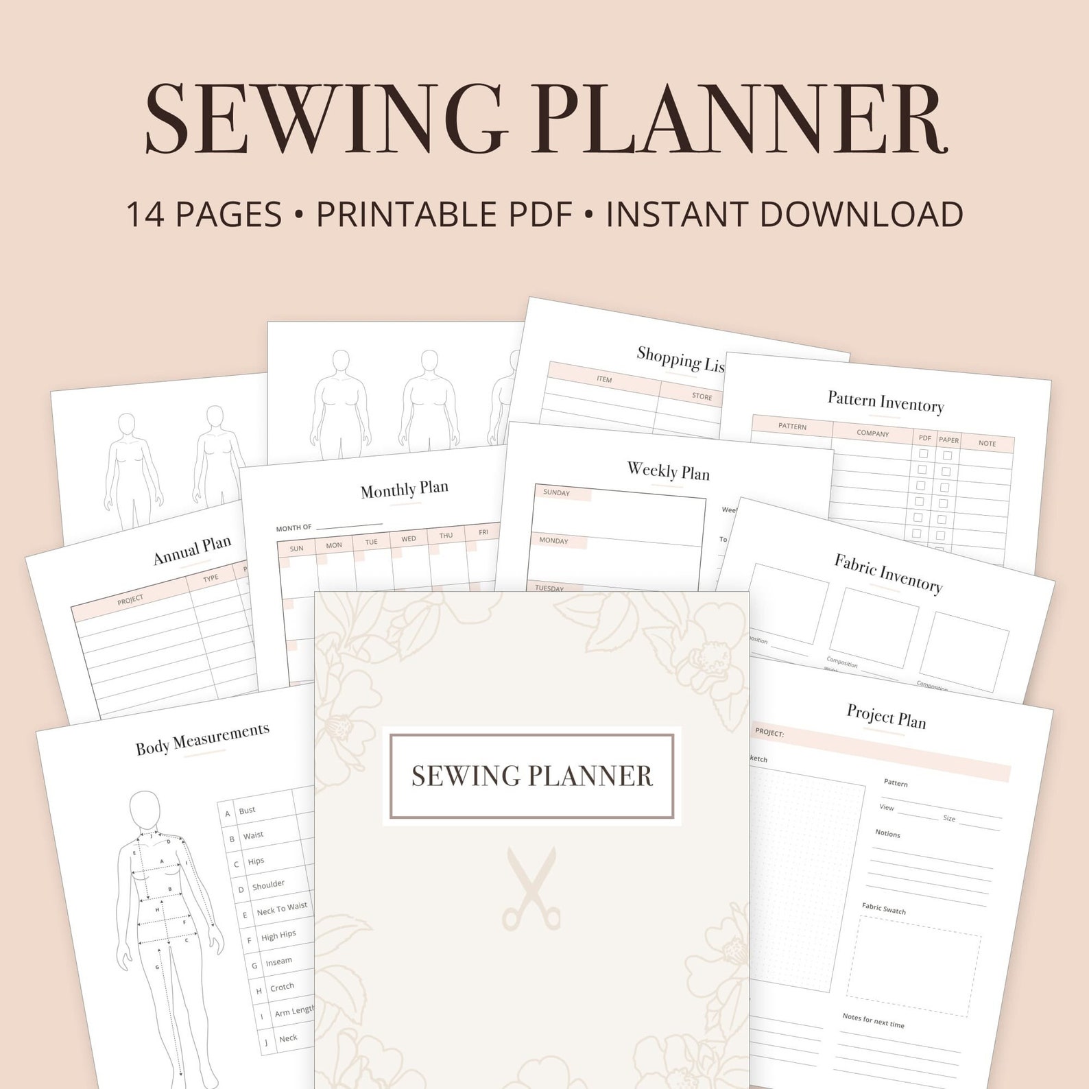 Sewing Planner | Digital Printable, Sewing Project Tracker, A4 and US ...