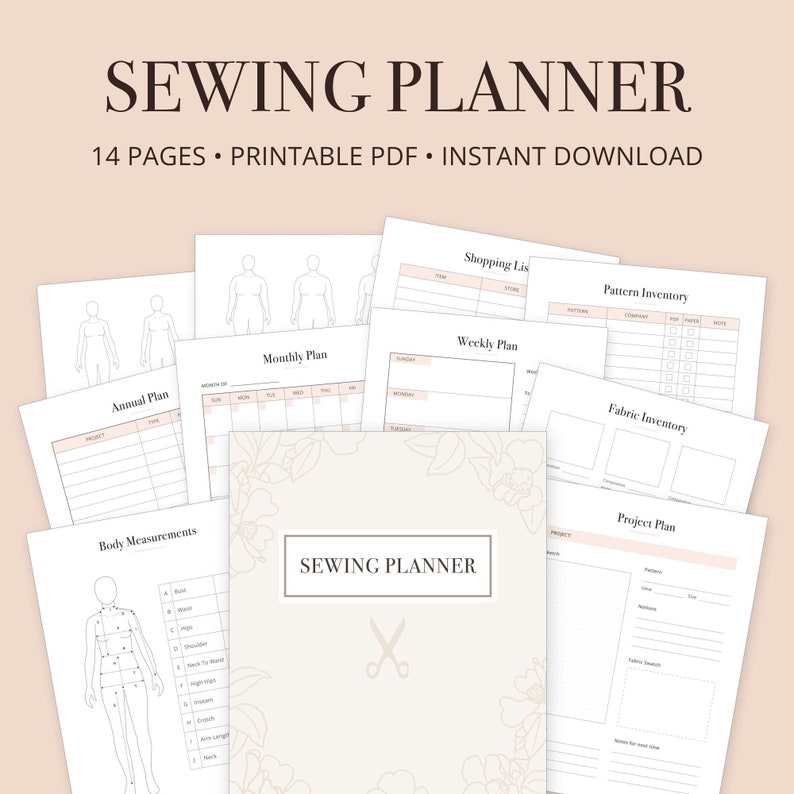 Sewing Planner | Digital Printable, Sewing Project Tracker, A4 and US ...