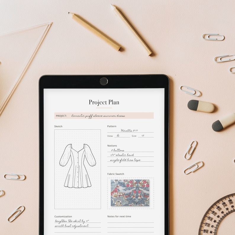 Sewing Planner | Digital Printable, Sewing Project Tracker, A4 and US ...