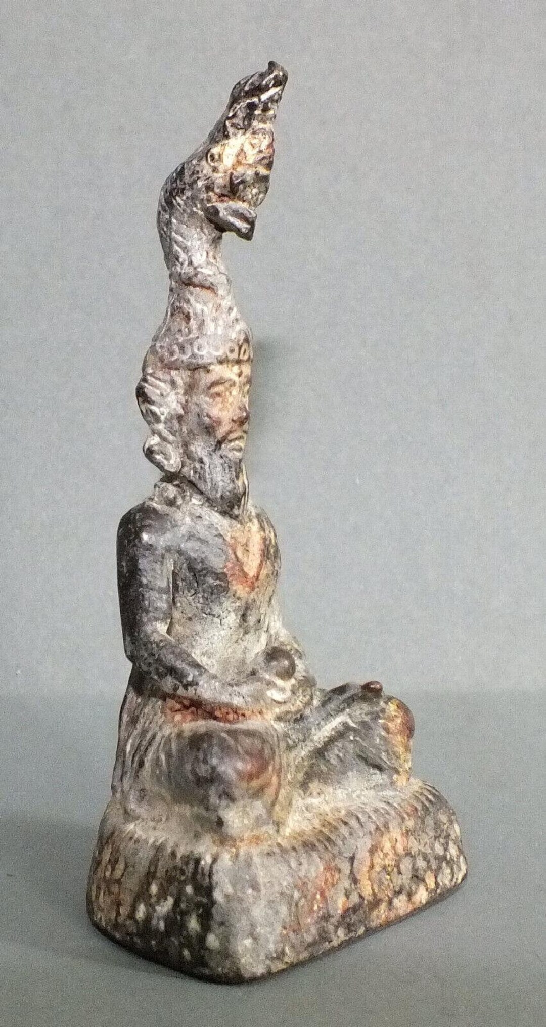 Bronze Buddhist Sage - Hermit With Naga Deity Statue Thailand - Etsy
