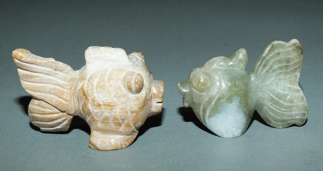 Two Jasper Stone Fish Statues Sculptures Thailand - Etsy