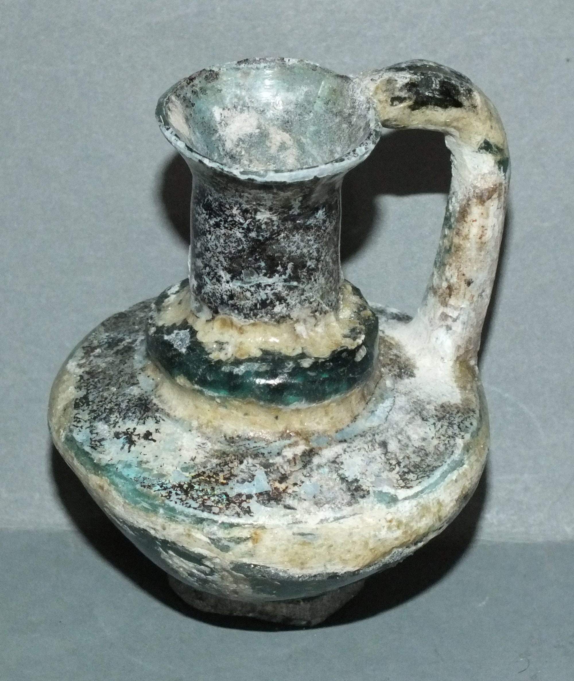 Outstanding ANCIENT ROMAN GLASS Jug W Handle Vase Beautiful | Etsy