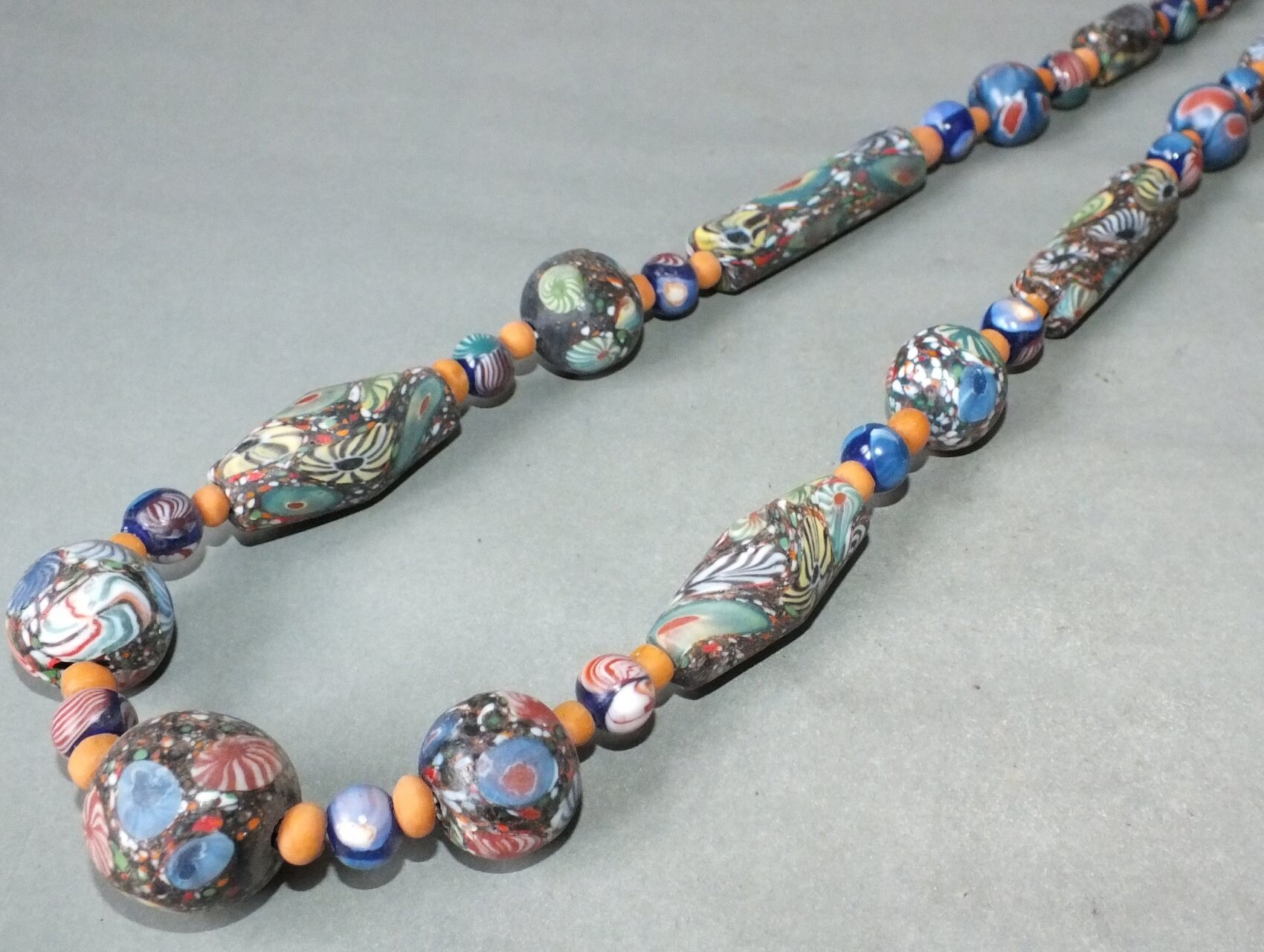 Necklace Strand Different Handmade Colorful Glass Beads - Etsy