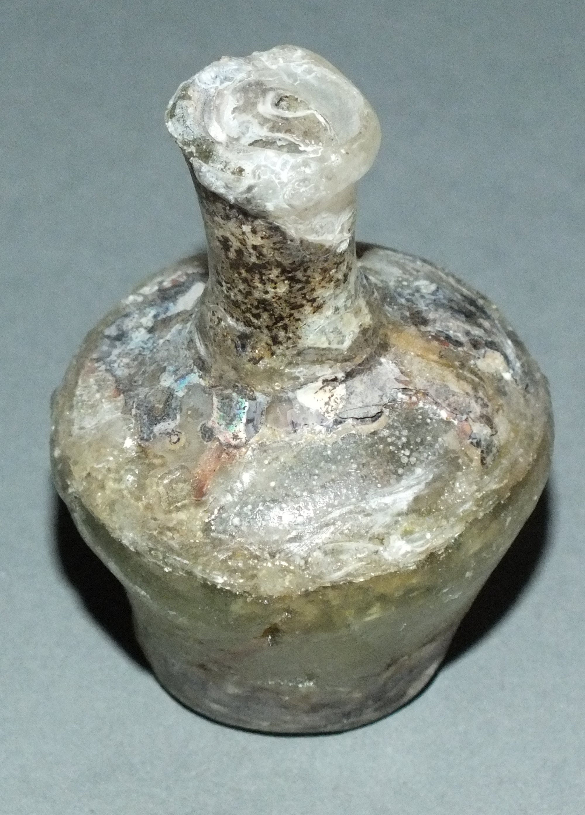 Ancient Roman Glass Bottle Vase Vessel Pot Beautiful Patina - Etsy