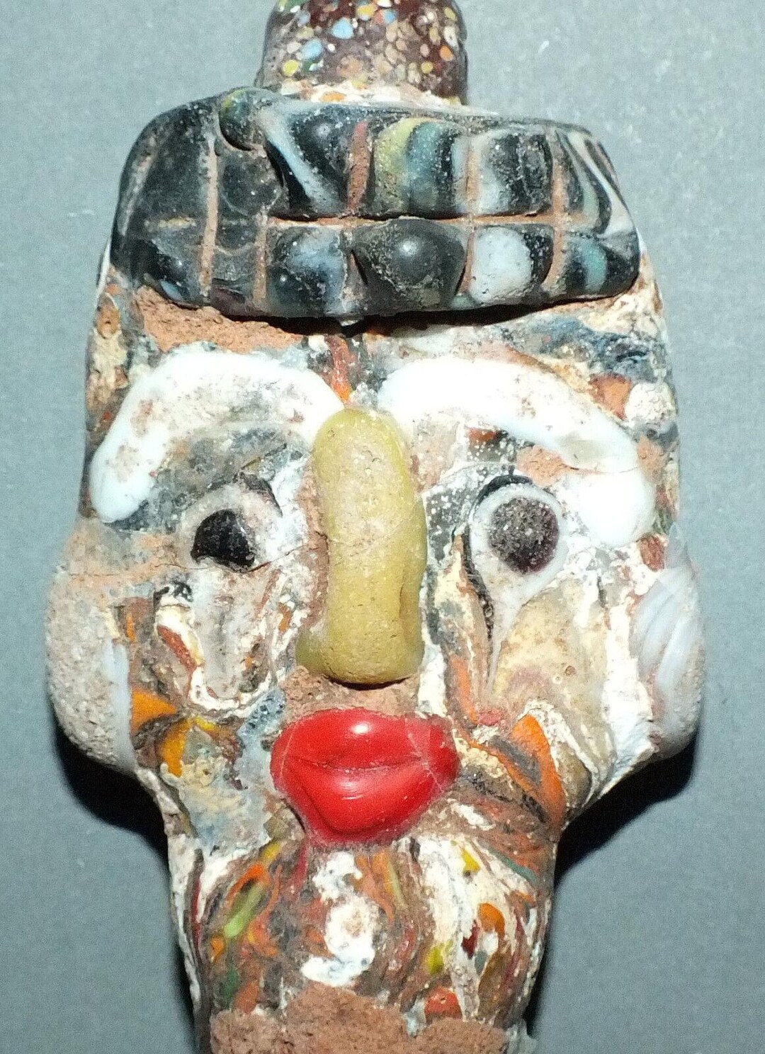 Outstanding Rare Large Heavy Handmade Glass Face Figure Pendant ...